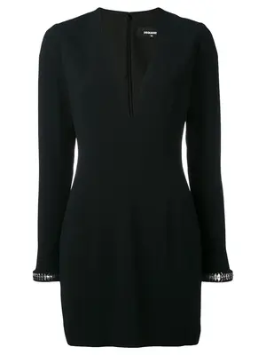 Dsquared2 V-neck Mini Dress - Black