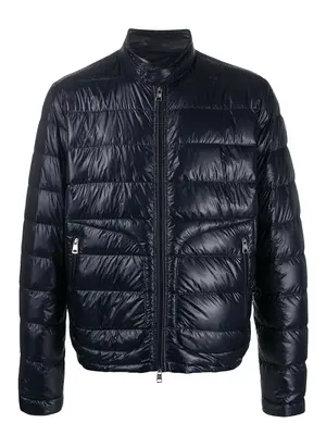 Moncler High-neck Quilted Jacket - Blue