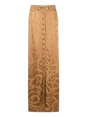 BALMAIN Chain Logo Jacquard Maxi Skirt