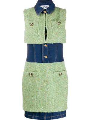 Moschino Panelled Fitted Dress - Green