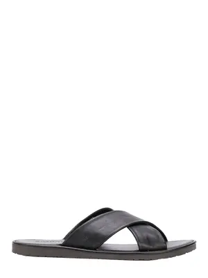 SCAROSSO Adriano Crossover Sandals - Black