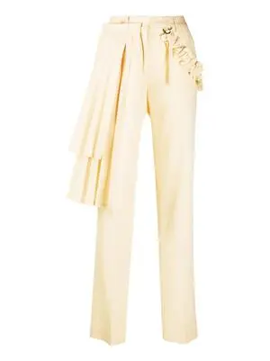 Off-White Pleated Panel Tailored Trousers - Neutrals