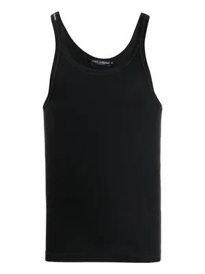 Dolce & Gabbana Fine-rib Cotton Tank Top - Black