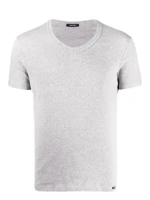 TOM FORD Logo Patch V-neck T-shirt - Grey
