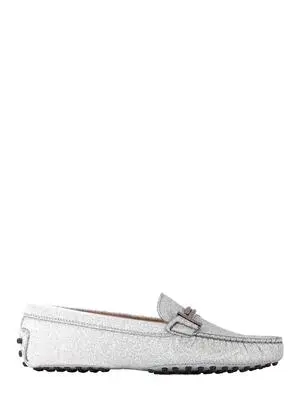 TOD'S Gommino Double T Loafers - Silver