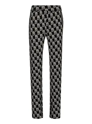 We11Done Monogram Knitted Trousers - Black