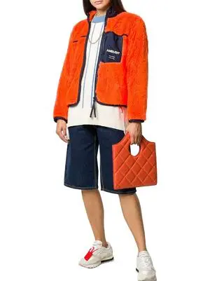 AMBUSH Logo-print Fleece Zip-up Jacket - Orange