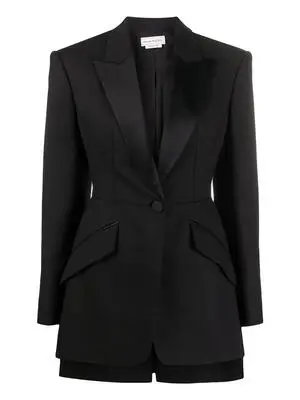 Alexander McQueen High-low Blazer - Black