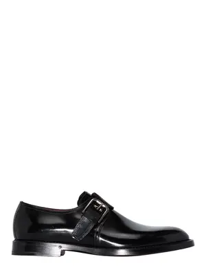 Dolce & Gabbana Brushed Leather Monk Shoes - Black
