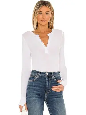 Michael Lauren Vance Long Sleeve Henley - White