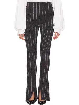 Norma Kamali Norma Kamali Spat Legging In Black. Woven Pinstripe