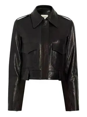 Khaite Cordelia Lambskin Moto Jacket - Black
