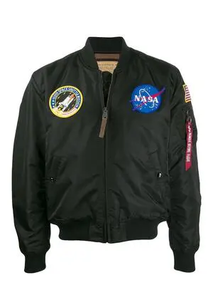 Alpha Industries Nasa Satin Bomber Jacket - Black