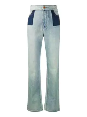 Philosophy Di Lorenzo Serafini Two-tone Flared Jeans - Blue