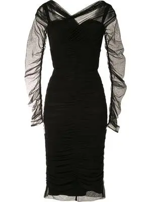 Dolce & Gabbana Draped Midi Dress - Black