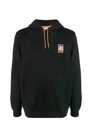 Adidas Logo Patch Drawstring Hoodie - Black