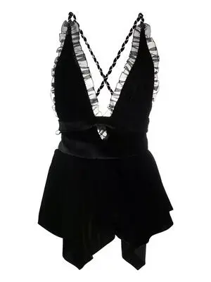 Philosophy Di Lorenzo Serafini Peplum Frill Top - Black