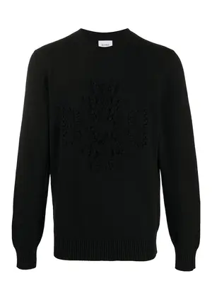 BARRIE Cashmere Logo Jumper - Black