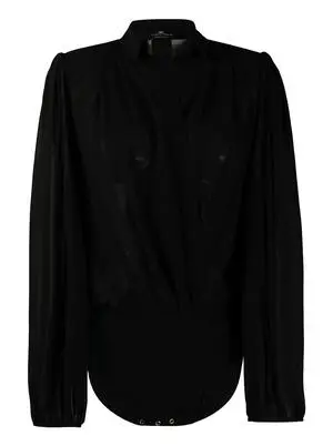Elisabetta Franchi Wrap-front Shirt Body - Black