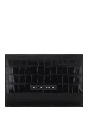 GIUSEPPE ZANOTTI Ulyana Crocodile-effect Clutch - Black