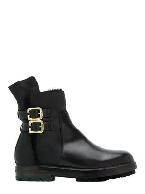 Agl Chunky Buckled Boots - Black