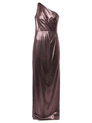 Marchesa Metallized One-shoulder Gown - Pink