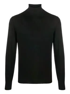 DELL'OGLIO Long-sleeve Ribbed Jumper - Black