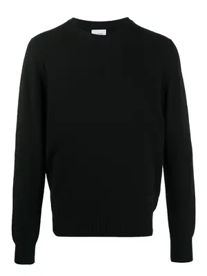 BARRIE Embroidered Cashmere Jumper - Black