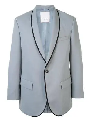 PORTS V Shawl-lapel Single-breasted Blazer - Blue