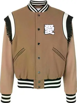 PORTS V Fringe Trim Bomber Jacket - Brown