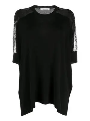 VALENTINO Lace Panel Knitted Top