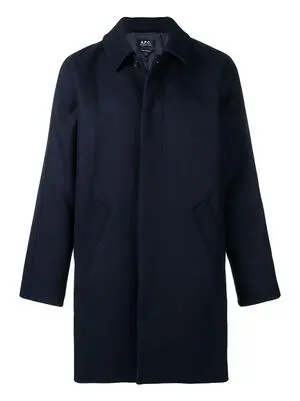 A.p.c. Boxy Single-breasted Coat - Blue