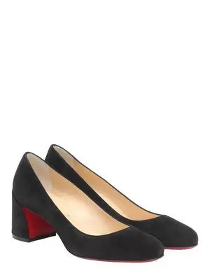 CHRISTIAN LOUBOUTIN Miss Sab 55 Suede Pumps - Black