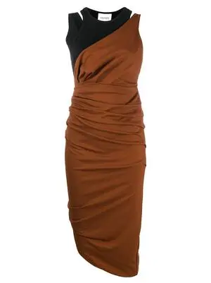 LOURDES Lourdes Ruched Fitted Evening Dress