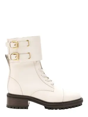 STUDIO CHOFAKIAN Leather Combat Boots - Neutrals