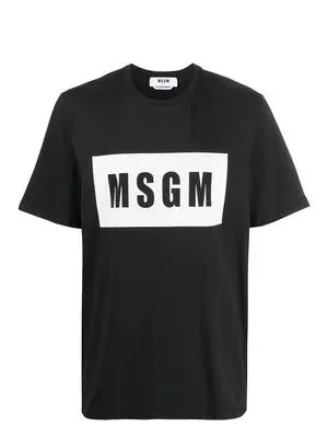 MSGM Logo-print Cotton T-shirt - Black