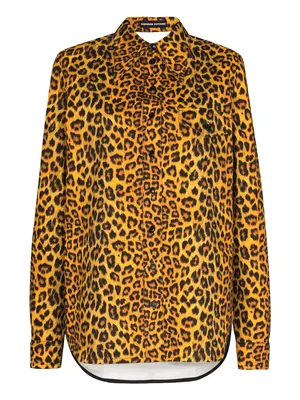 Kwaidan Editions Leopard-print Denim Shirt - Yellow