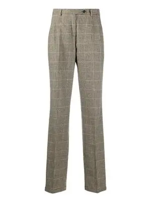 Massimo Alba Houndstooth Wool Trousers - Neutrals