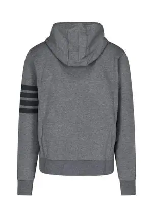 Thom Browne 4-bar Stripe Zip-up Hoodie - Grey