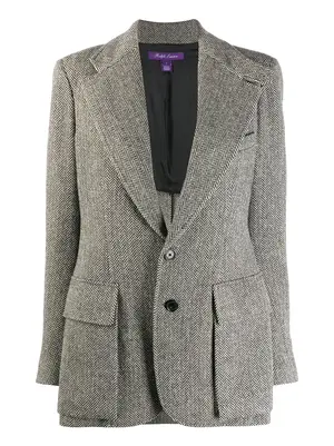 Ralph Lauren Herringbone Blazer - Black