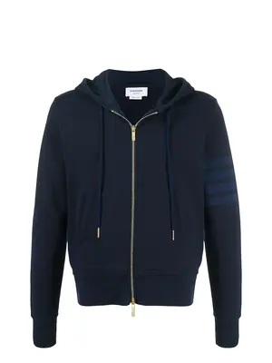 Thom Browne 4-bar Zip-up Hoodie - Blue