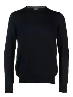BARBA NAPOLI Crewneck Wool Jumper - Blue