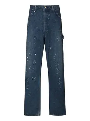 ORSLOW Paint Splatter Straight-leg Jeans - Blue