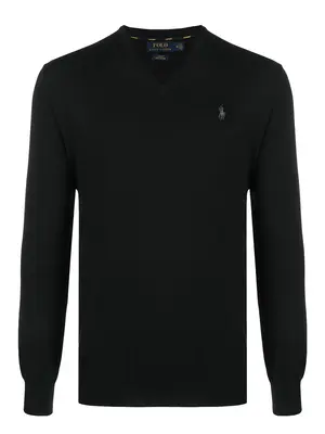 Polo Ralph Lauren Logo Embroidered Jumper - Black