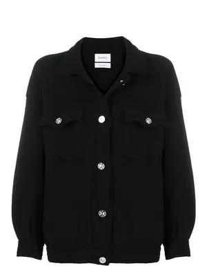 BARRIE Contrast-stitching Denim-effect Jacket - Black
