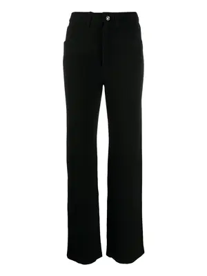 BARRIE Wide-leg Knit Trousers - Black