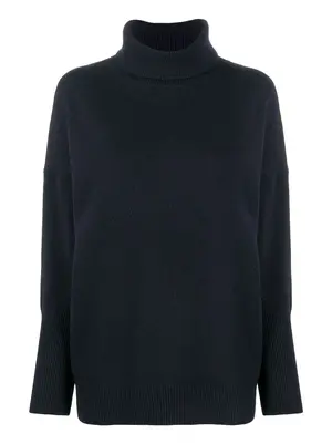 Chinti & Parker High Neck Cashmere Jumper - Blue