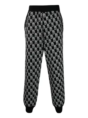 We11Done Intarsia Knit Track Trousers - Black