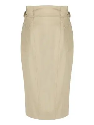 Alberta Ferretti Buckled Strap Pencil Skirt - Neutrals