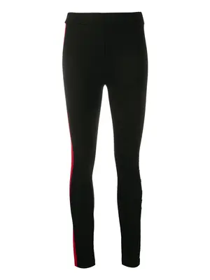 Karl Lagerfeld Stripe Detail Logo Leggings - Black